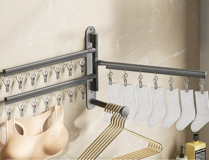 Porte-Vêtements Rotatif, Support à Vêtements Pivotant Sans Perçage ...