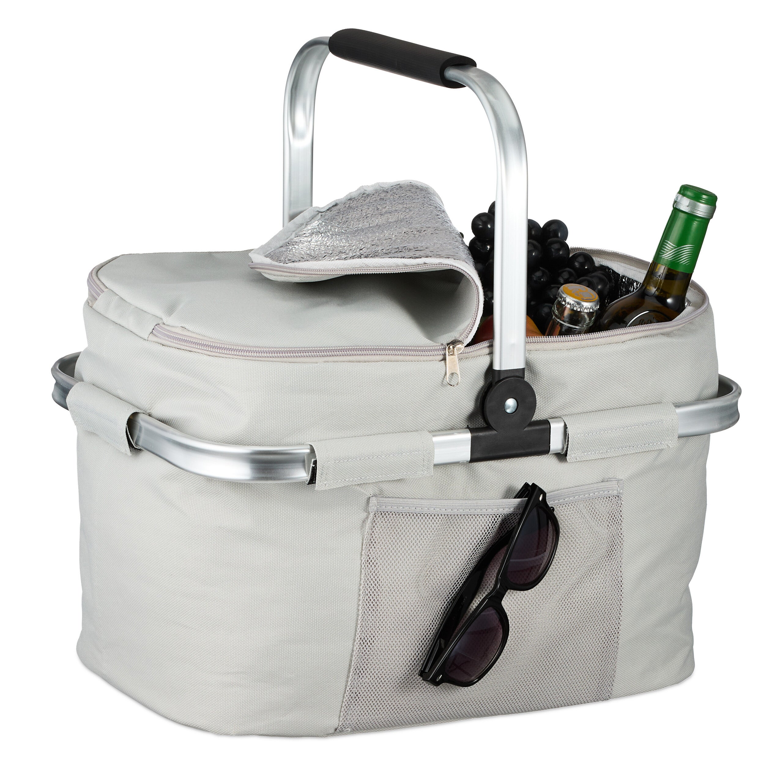 Relaxdays Borsa Frigo Termica, 28 L Cestino Spesa Pieghevole con ...