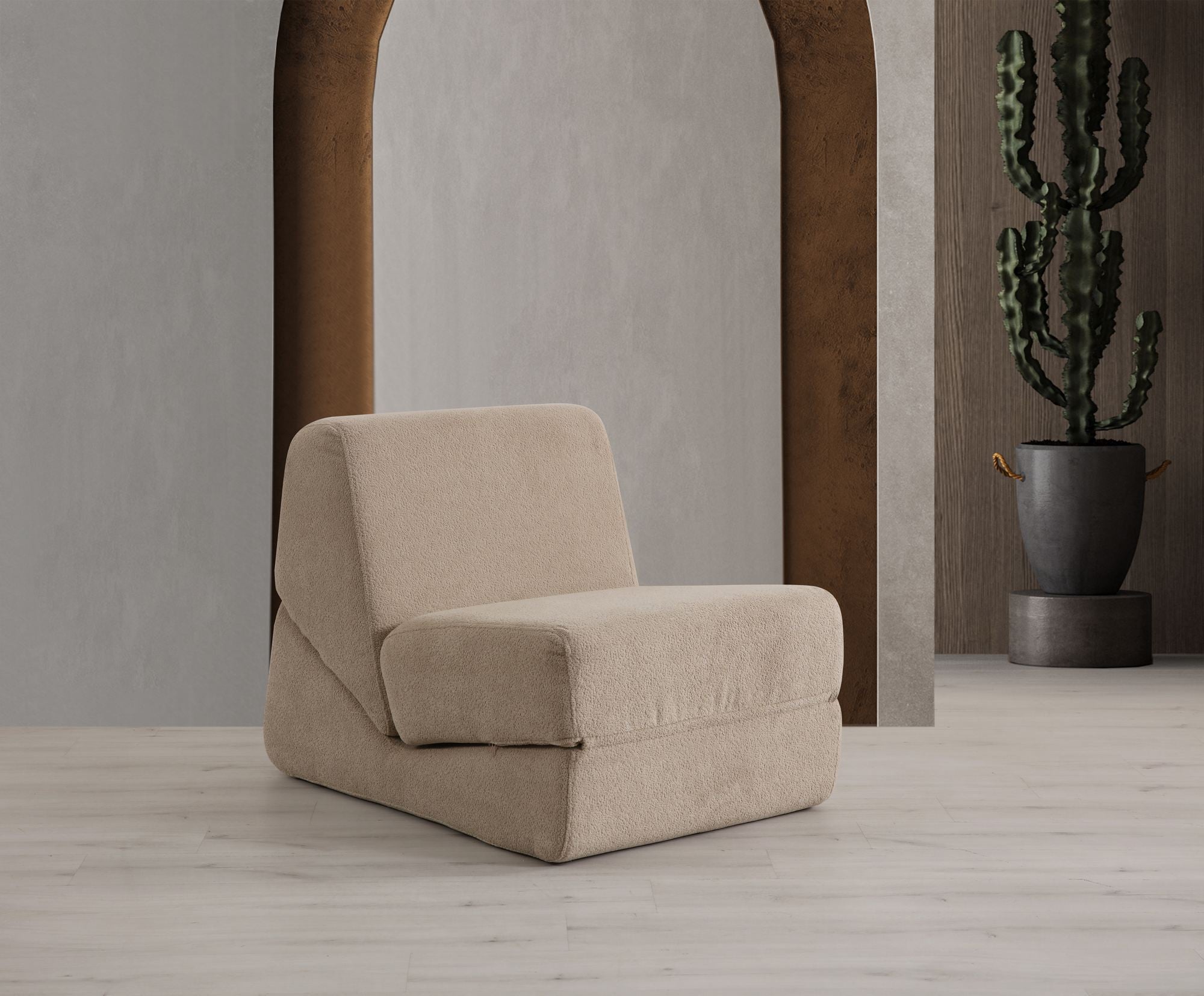 Sofá cama de 1 plaza Origami Convertible Crema Oscuro | Leroy Merlin