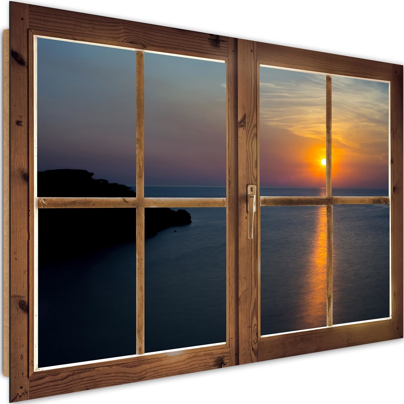 Tableau bois coucher de soleil sur l'eau - 120 x 80 cm | Leroy Merlin