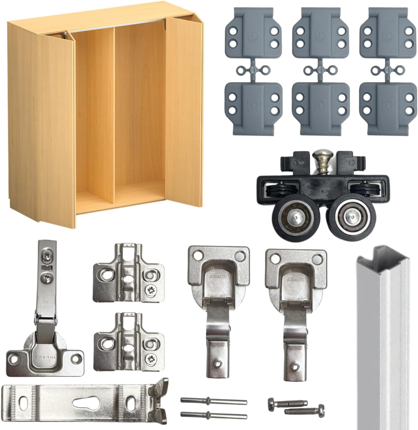 Kit Ferramenta Scorrevole Pieghevole a Libro per Ante Mobili o Nicchie ...