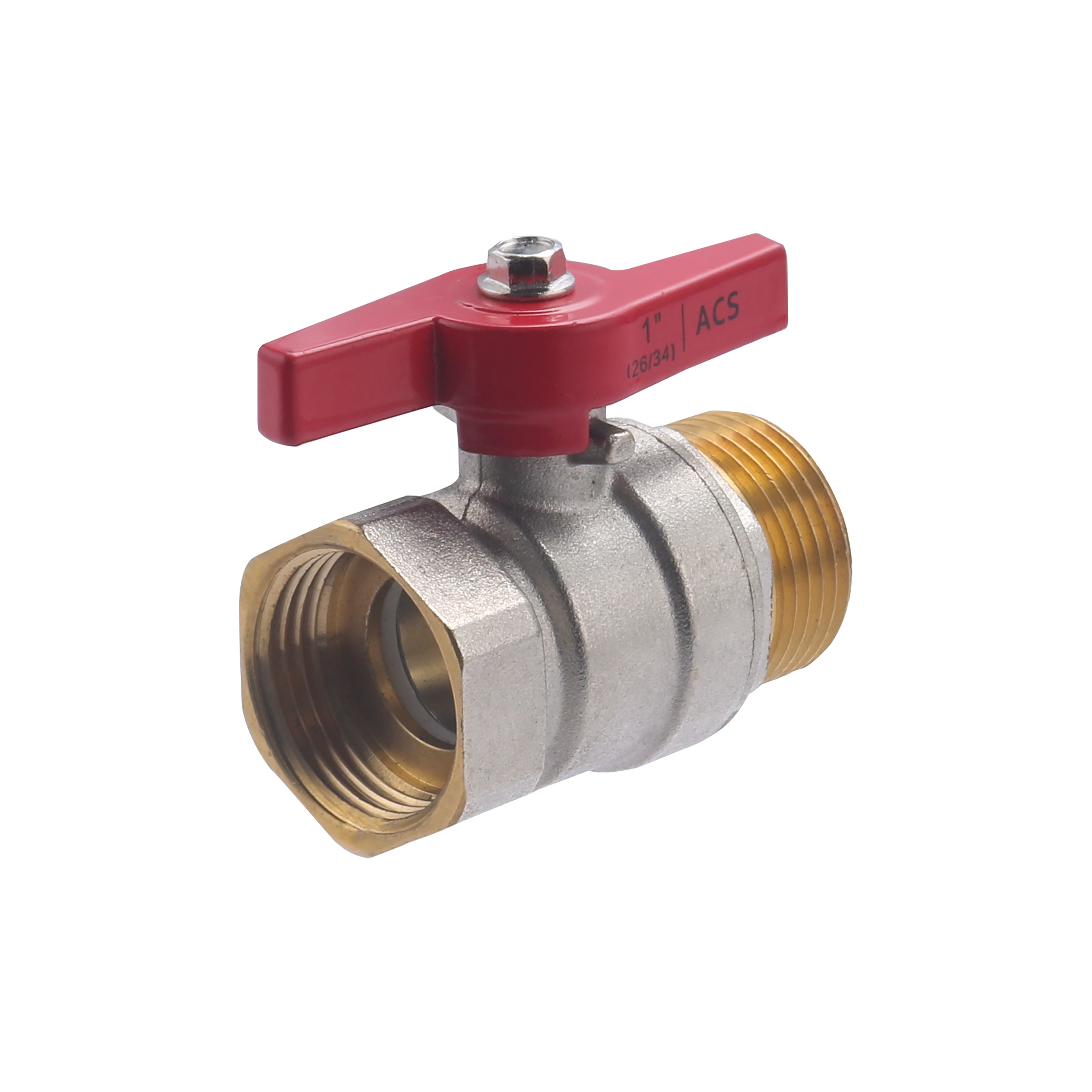 Válvula de paso Macho - Hembra 1' manilla mariposa QUICK PLOMBERIE ...