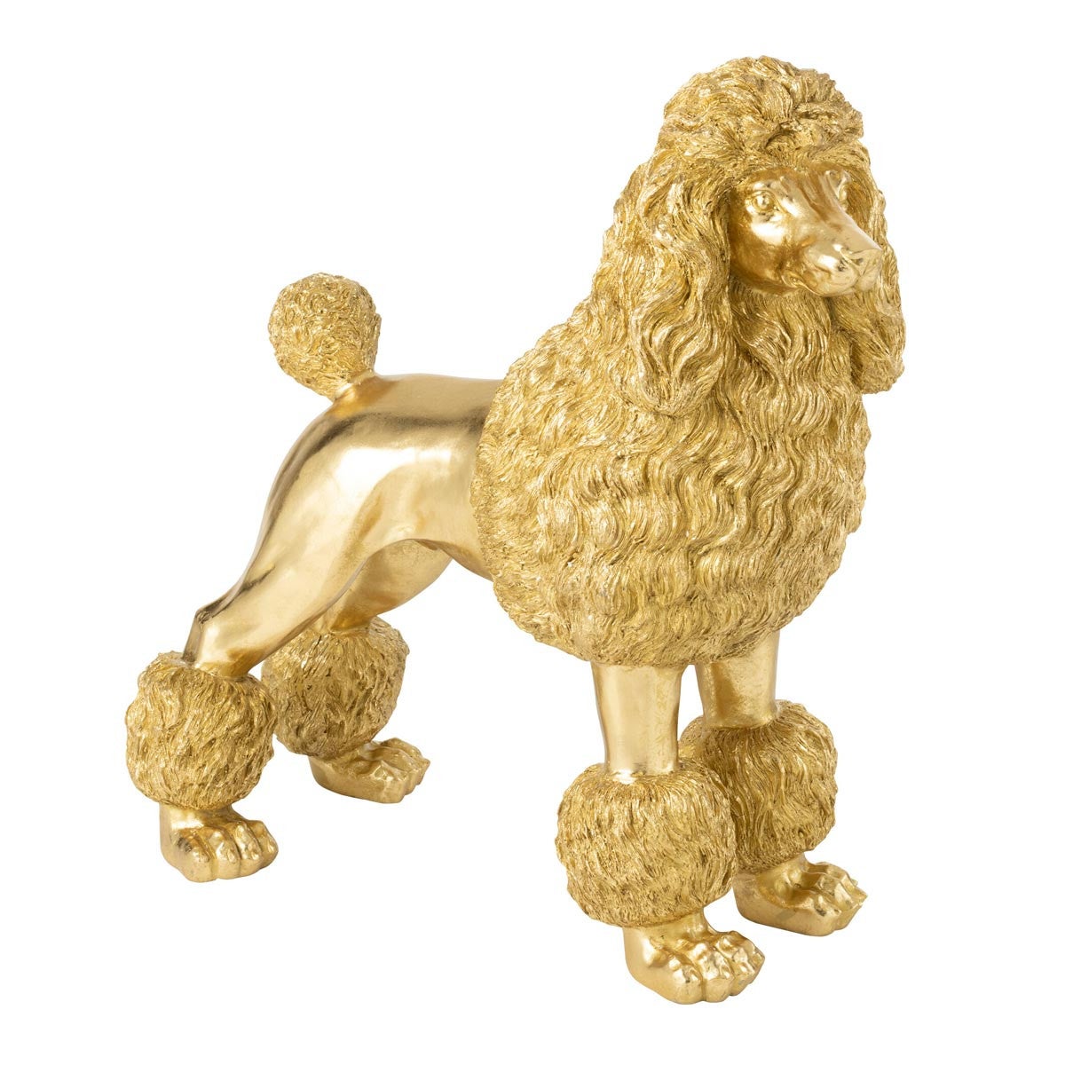 Statue Caniche Debout "Trina" 79cm Doré | Leroy Merlin
