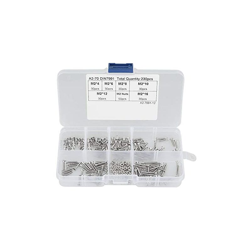 230 piezas de tornillos para máquina M2 304, tornillos cilíndricos de ...