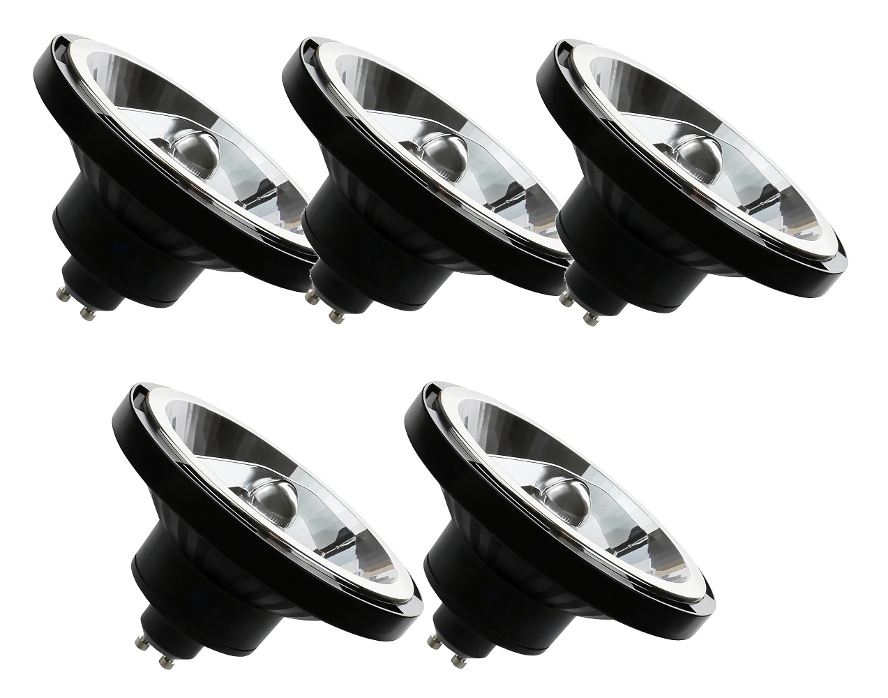 Lot de 5 Spot LED AR111 GU10 12 watts, blanc chaud 3000K 45° 1050lm ...