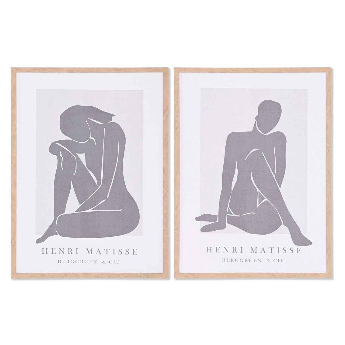 Cuadro Home ESPRIT Mujer Escandinavo 45 x 2,5 x 60 cm (2 Unidades ...