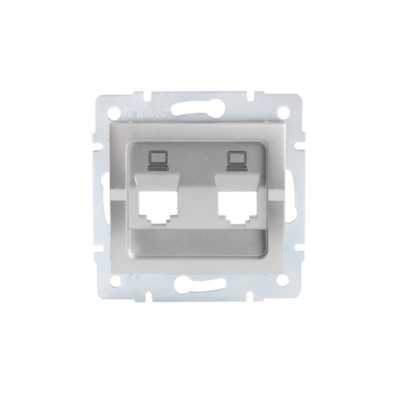 Enchufe doble RJ45 receso - 2xRJ45 Cat6 - ABS plata - 71x71mm | Leroy ...