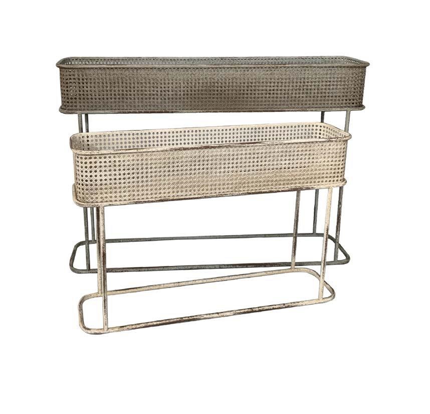 Jardinière Set 2 Métal 100x22x70 Gris Vieilli | Leroy Merlin