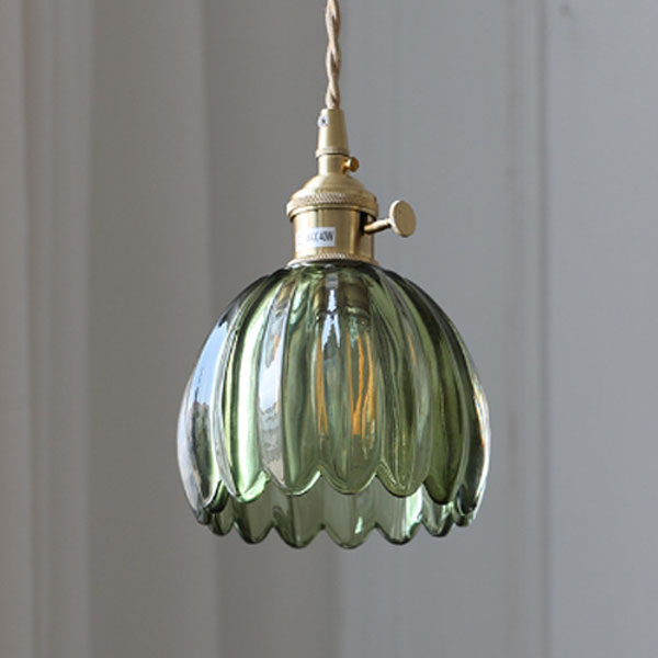 Lustre à fleurs vertes, 220V, lustre simple et moderne, veilleuse ...