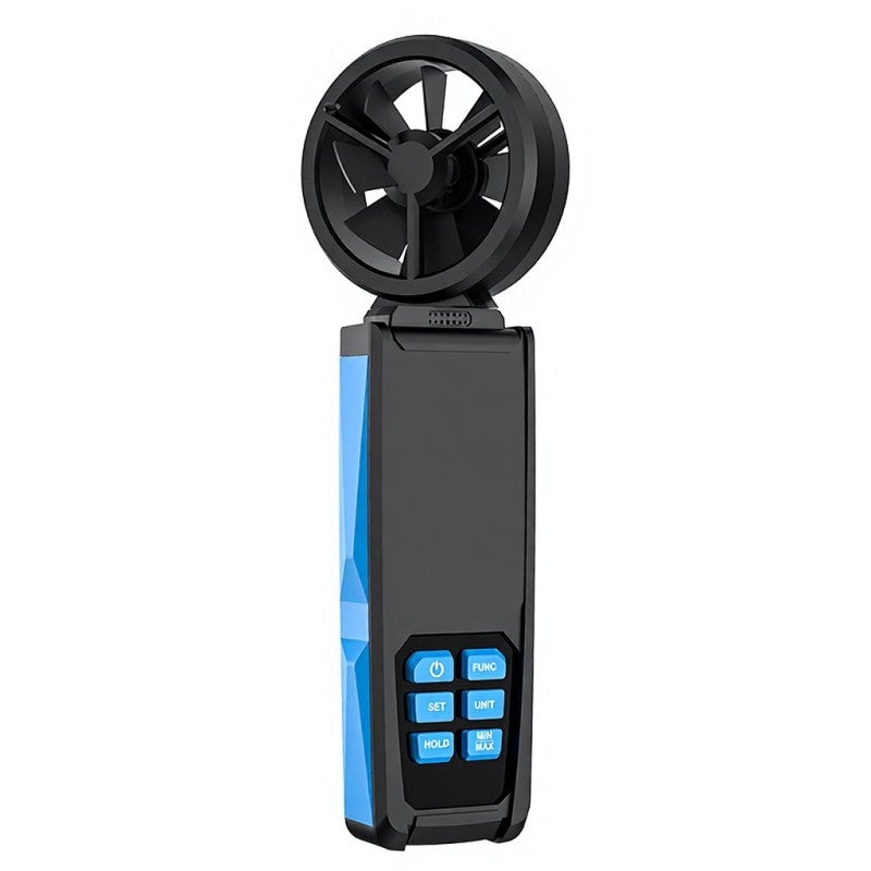 Anemómetro portátil de alta precisión, doble rodamiento, 8 palas, LCD a ...