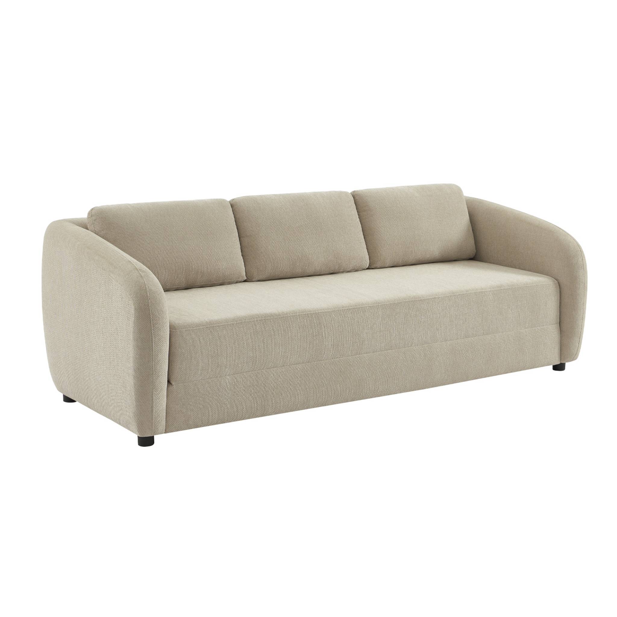 Sofá cama convertible en tela chenilla, 3 plazas Gris claro - 220x95x76 ...