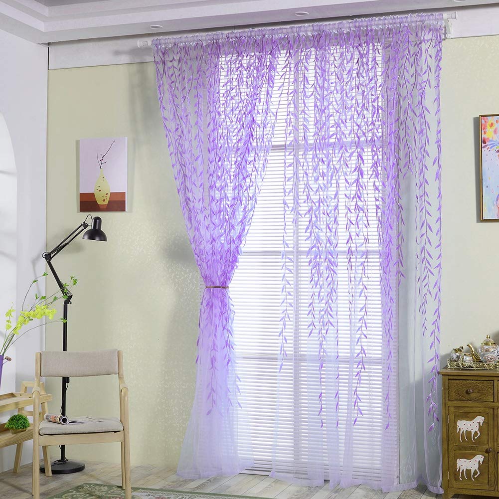 Rideau transparent à passe-tringle pour fenêtre, rideau de balcon pour ...