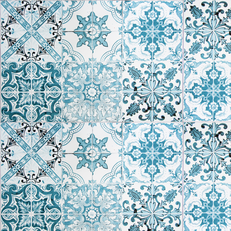 Papel Pintado Azulejos Turquesa | Leroy Merlin