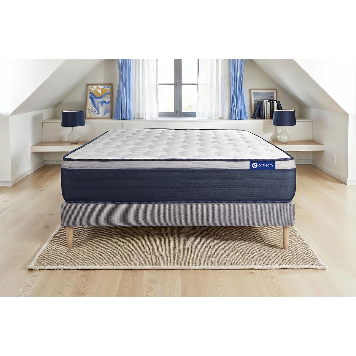Ensemble matelas 200 x 200 cm Actilatex max - Latex et mémoire de forme - Ep : 26 cm - Ferme ...