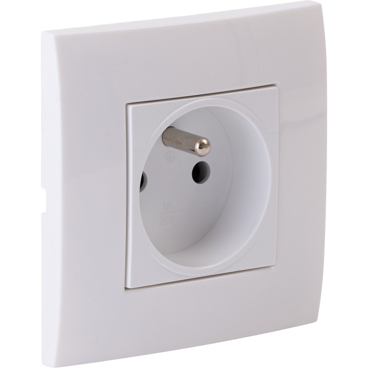 Prise encastrée Schuko + plaque de finition Kalya - Blanc - Zenitech ...
