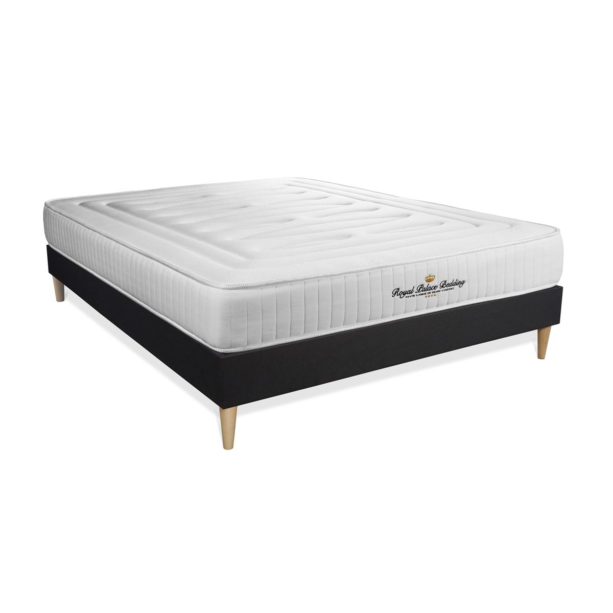 Ensemble matelas 180 x 200 cm Nottingham - Mémoire de forme - Ep : 20 cm - Ferme - sommier kit ...