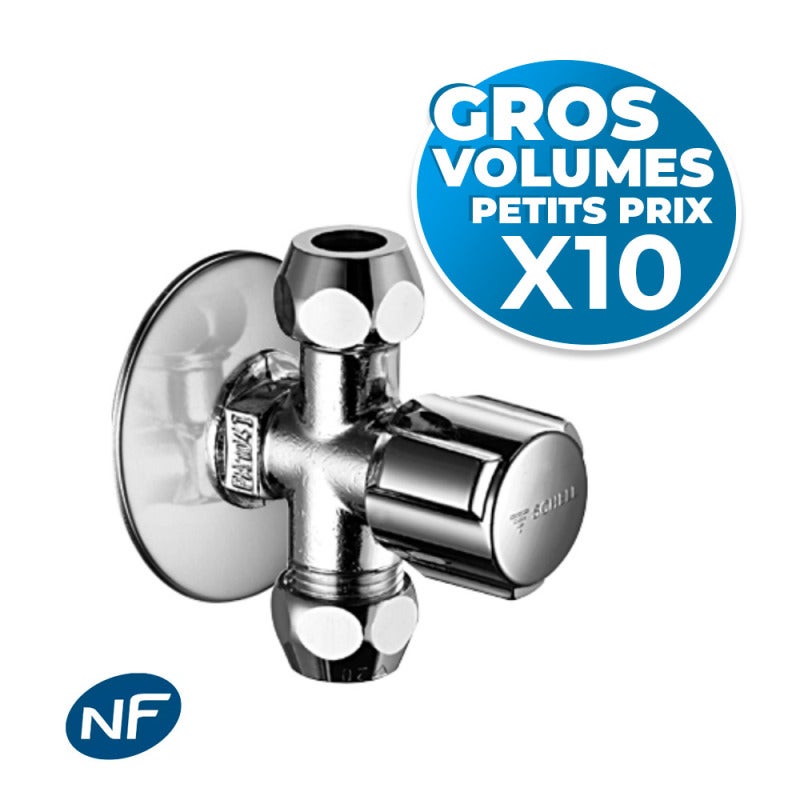 Schell lot de 10 Comfort Robinet d'équerre avec 2 sorties et poignée ...