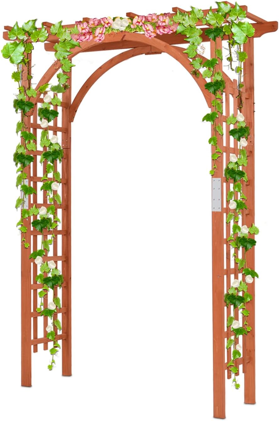 Arche de Jardin en Bois pour Plantes ou Fleurs Grimpantes, Arche en ...