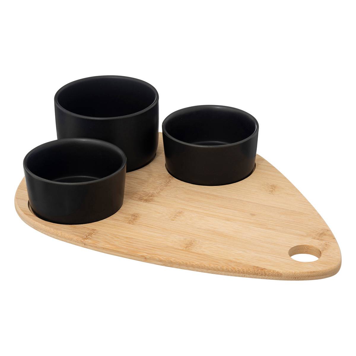 Set apéritif "Bambou" 4 pièces noir - Sg secret de gourmet | Leroy Merlin