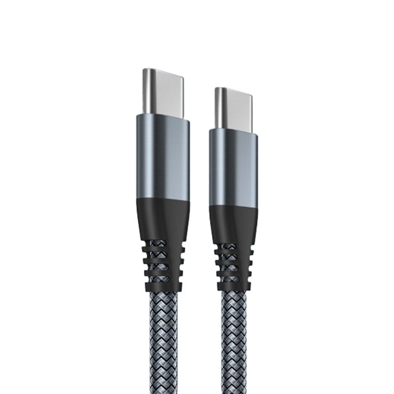 Cable de datos de carga rápida tipo C PD, cable USB C a USB C Grey | Leroy Merlin
