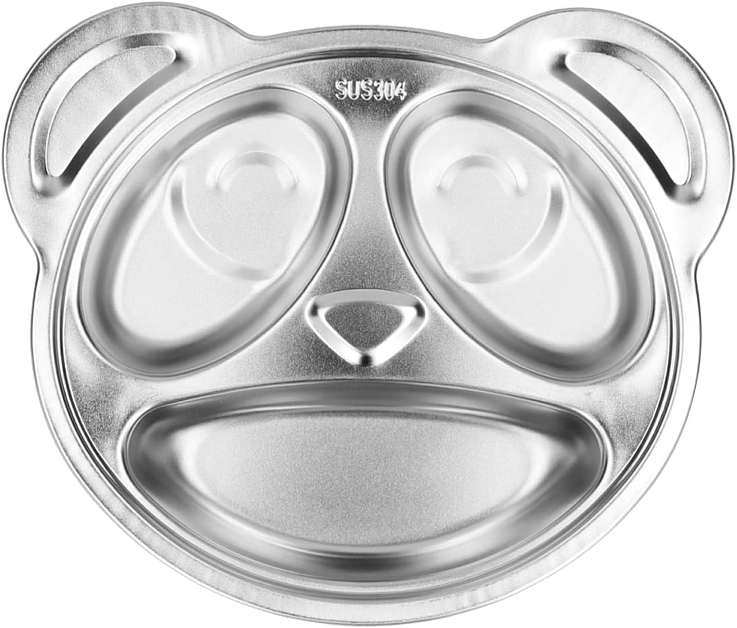 Assiette compartiments inox forme panda – Plateau repas 3 sections ...