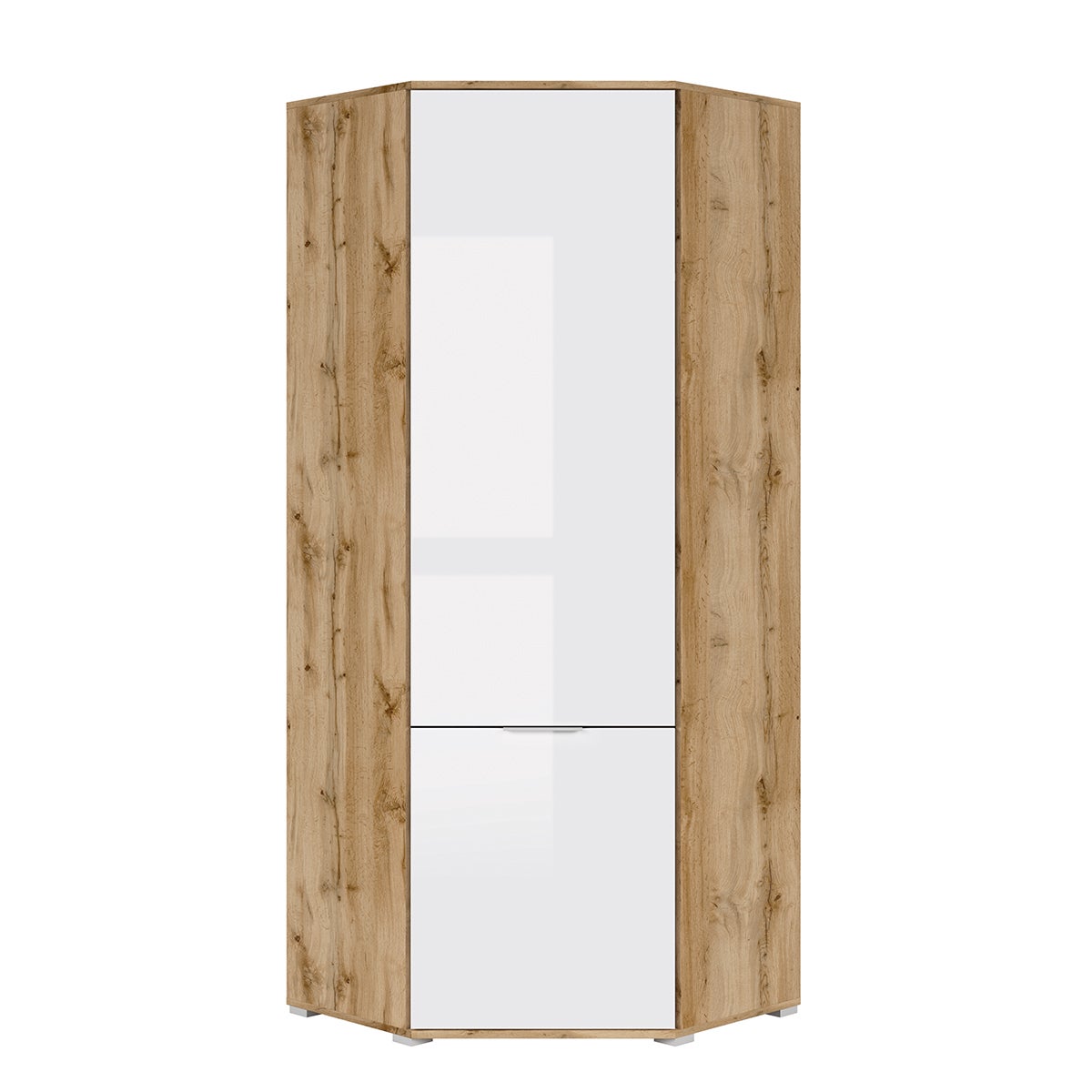 Armoire d'angle 2 portes Selma Blanc et Bois | Leroy Merlin