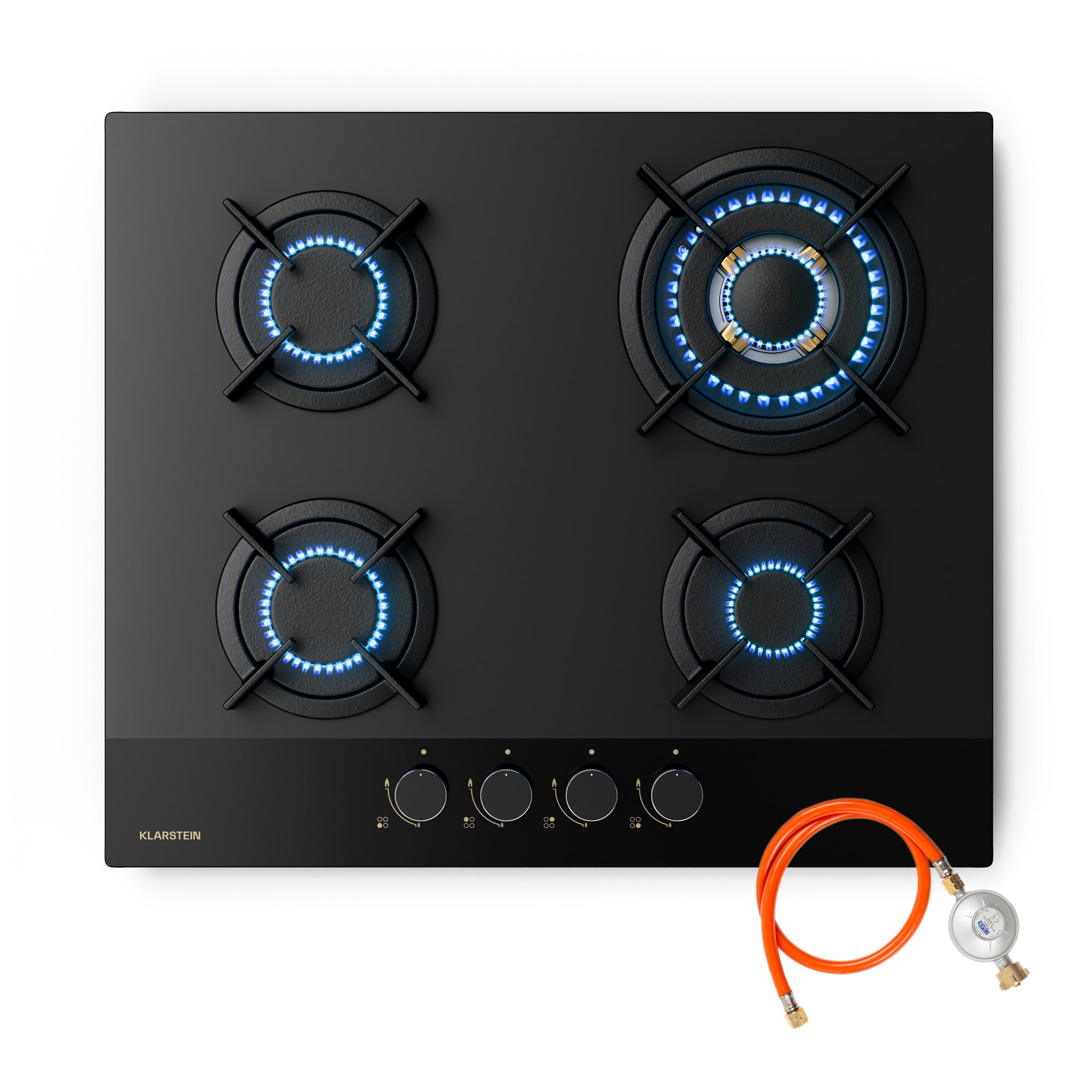 Klarstein Goldflame Nano Plaque de cuisson à gaz 4 brûleurs en laiton 8 ...
