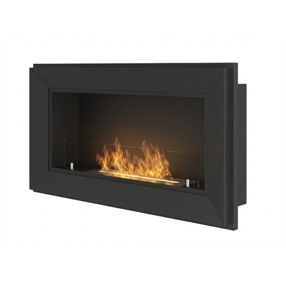 Foyer encastrable au bioéthanol Frame 900 SimpleFire avec vitre - Noir ...