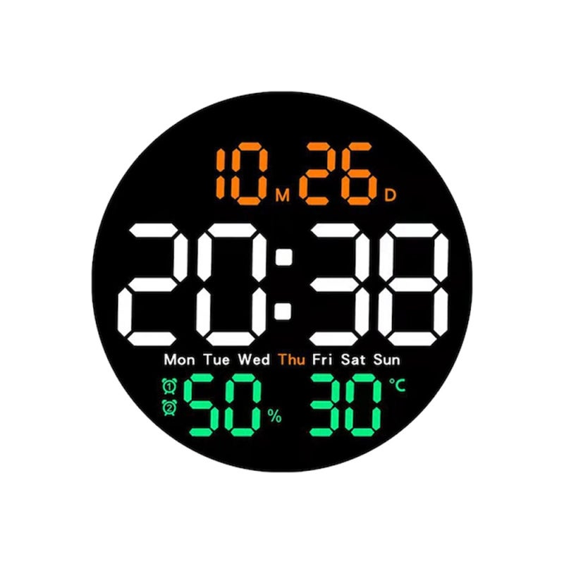 Reloj pared，Reloj de pared digital con control remoto de temperatura ...