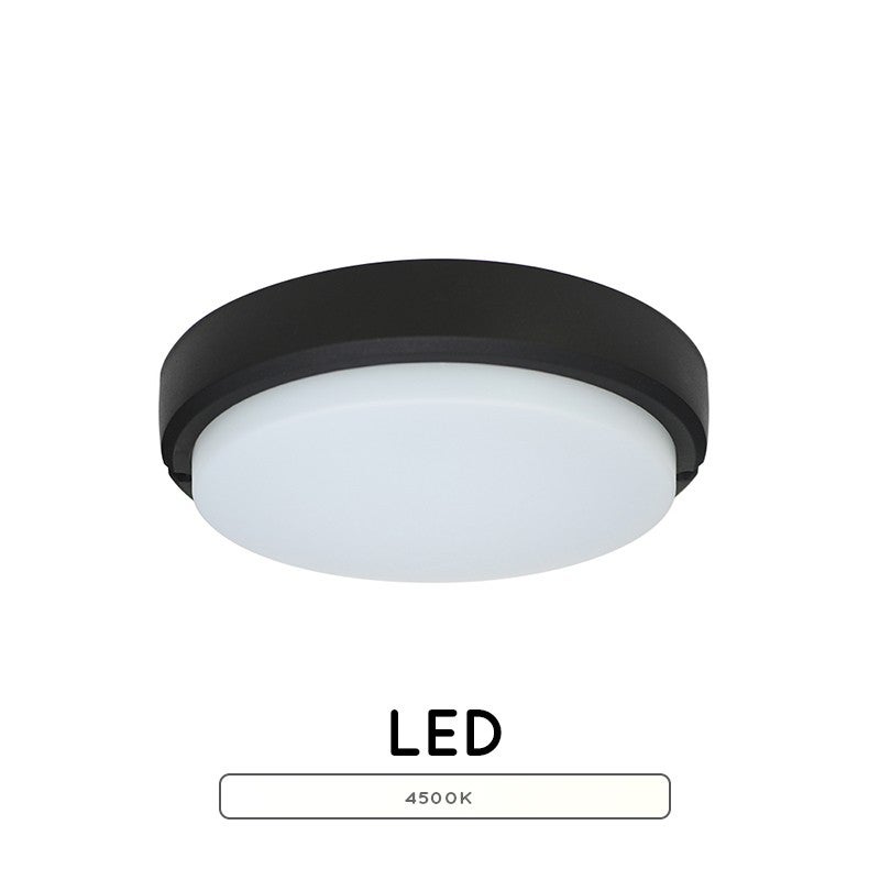 Plafón LED redondo 12W IP65 color negro | Leroy Merlin