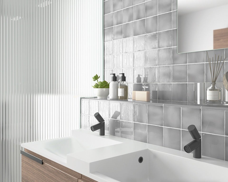 Faïence - MANACOR - 10x10 - MANACOR MERCURY GREY | Leroy Merlin