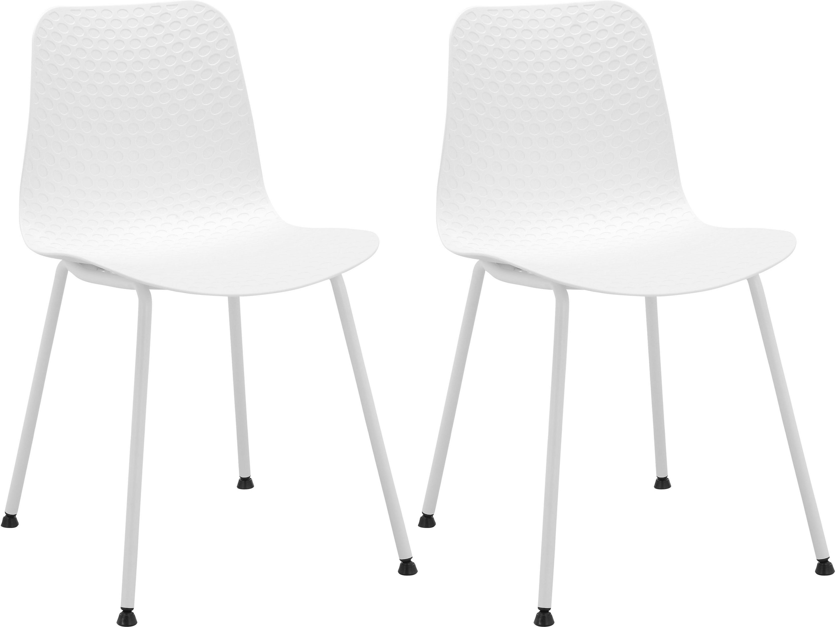 Lot de 2 chaises de salle à manger en plastique blanc | Leroy Merlin
