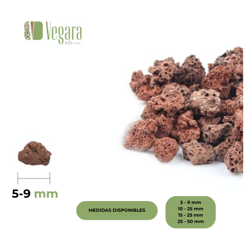 Piedra volcánica roja decorativa para jardín 5/9 mm 10 kg | Leroy Merlin