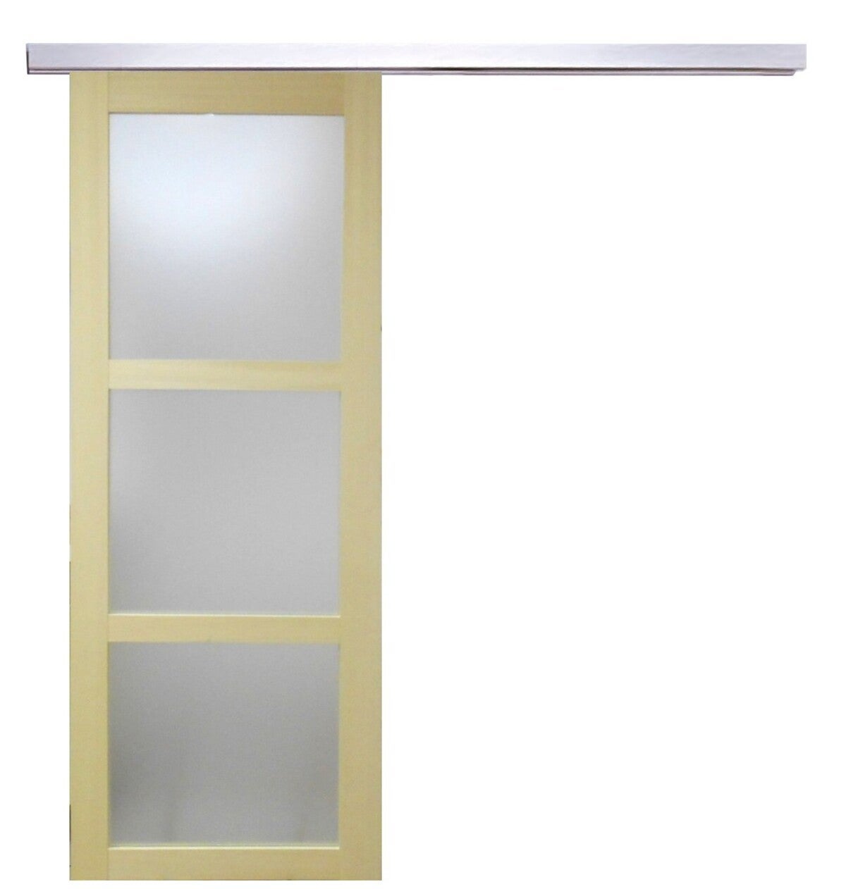 Puerta corredera de madera Ayous con cristal H204 x L73 cm, riel de ...