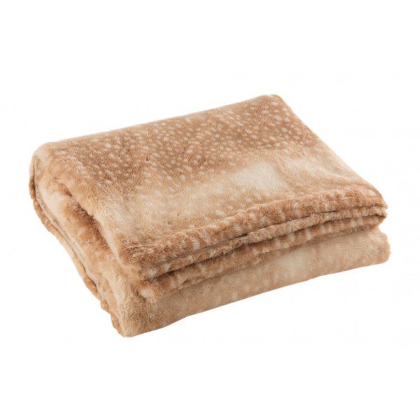 Plaid Bambi Polyester Marron/Beige - L 175 x l 130 x H 0,5 cm | Leroy ...