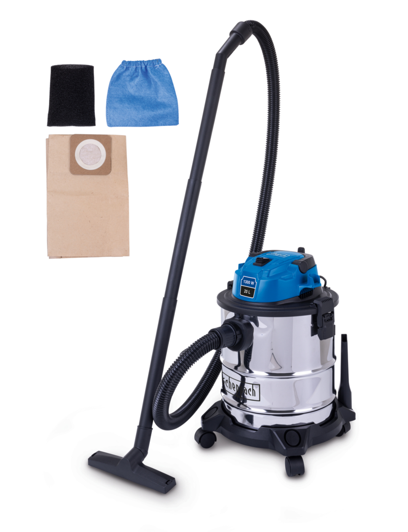 Scheppach Aspirateur eau et poussières 3en1 VC20 - capacité 20L - 1300W - puissance d'aspiration ...