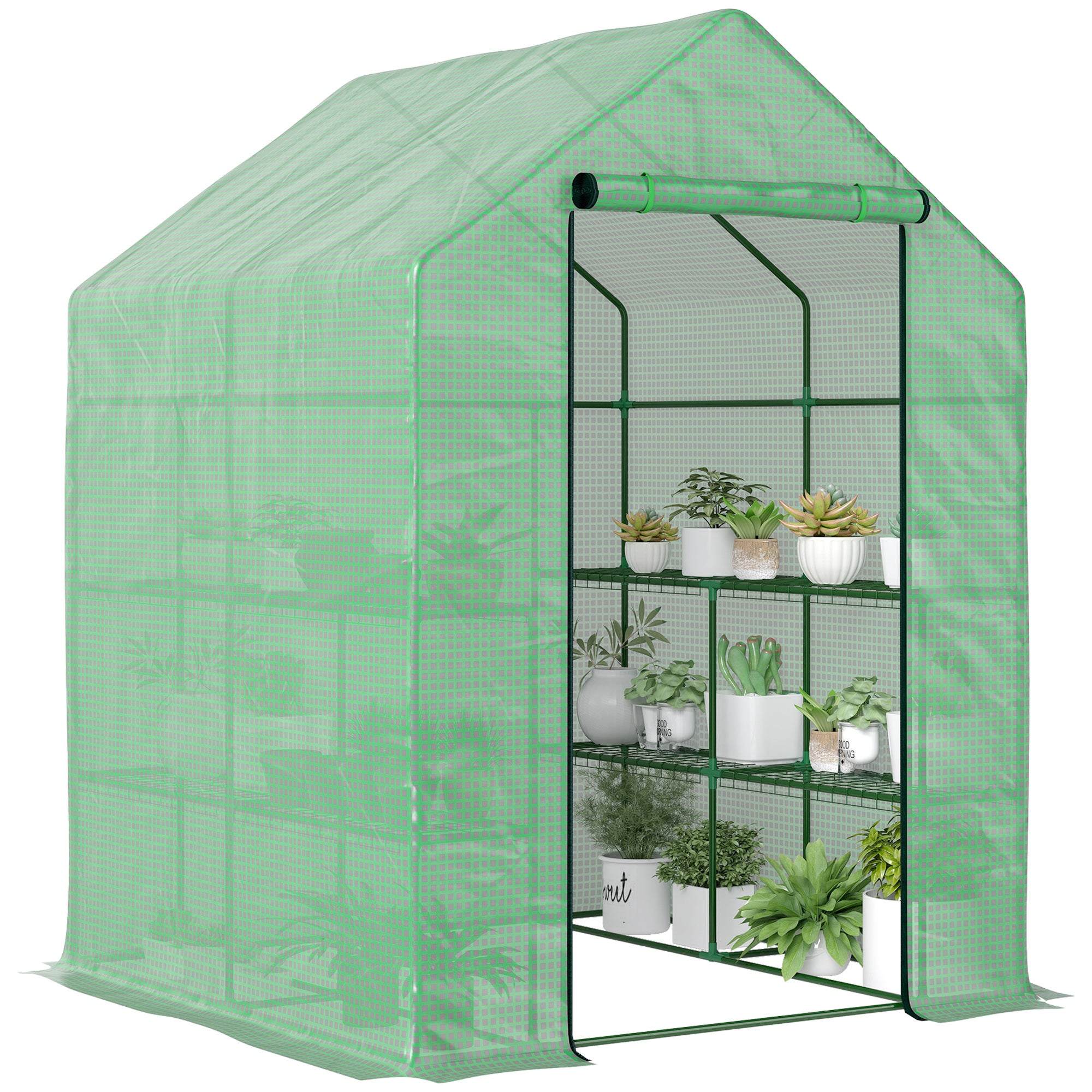 Serre de jardin avec étagères pour plantes, serre de balcon avec bâche ...