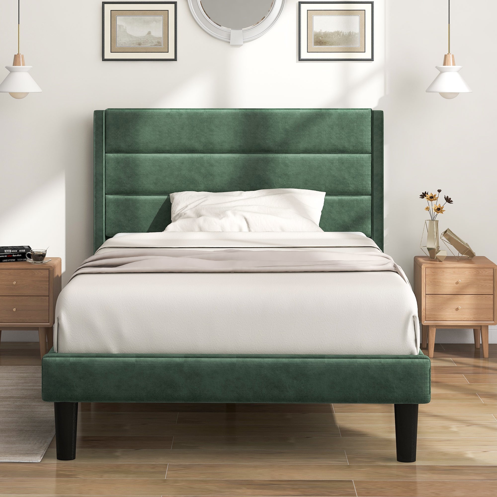 Lit simple Lit adolescent Lit adulte 90 x 200 cm avec tête de lit et ...