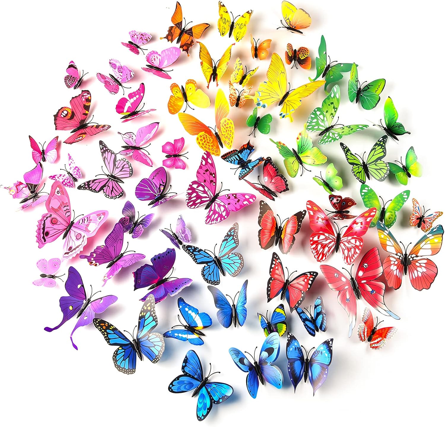 72 stickers muraux papillons 3D, motifs papillons, accessoires de ...
