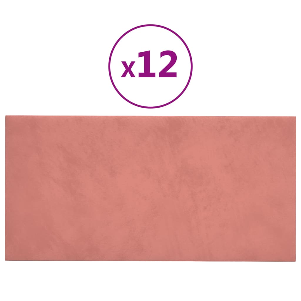 Paneles de pared 12 uds terciopelo rosa 60x30 cm 2,16 m² CFW50475 ...