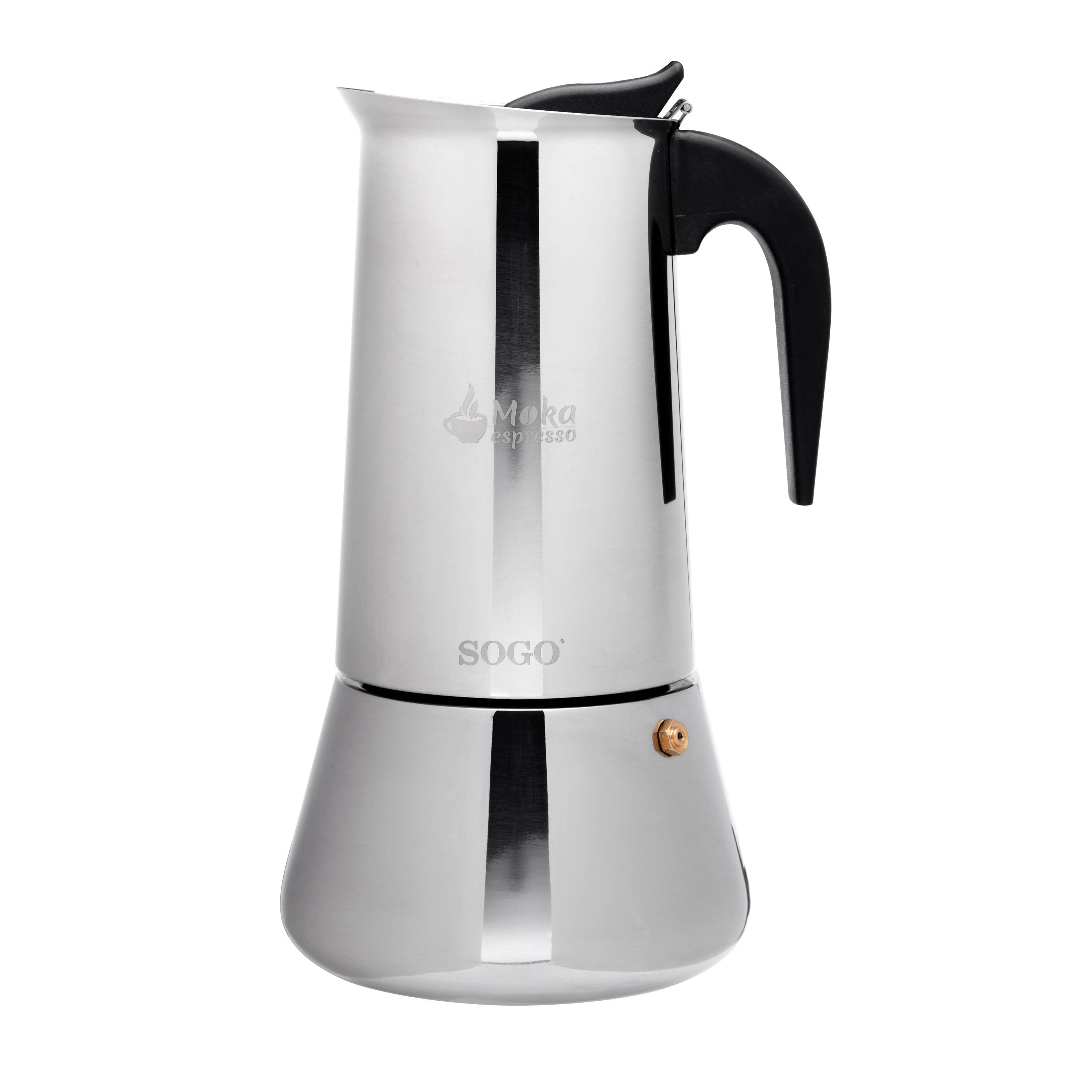 SOGO Caffettiera Moka Induzione 9 Tazze – Acciaio Inox, Base per ...