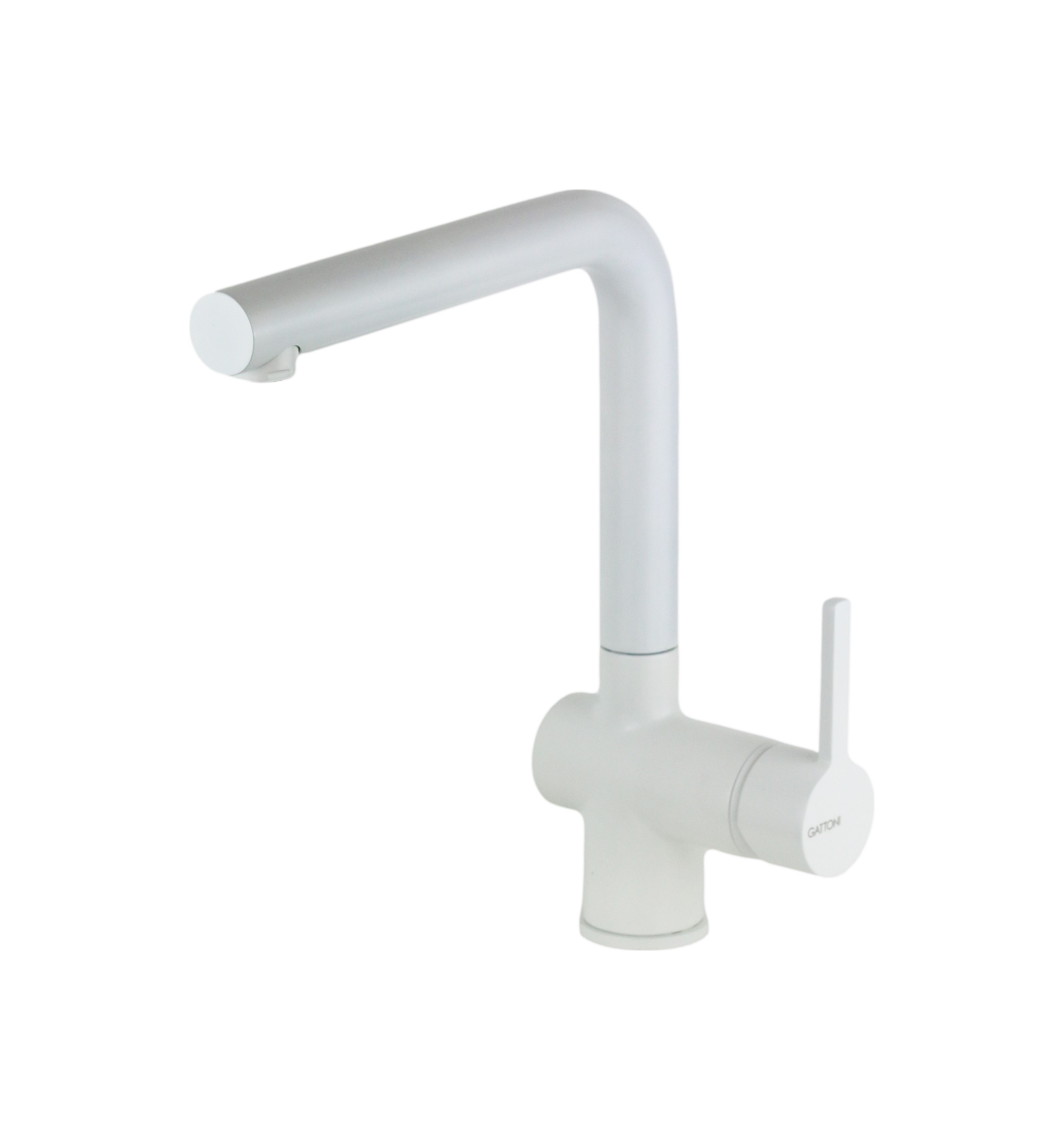 Miscelatore lavello cucina canna girevole in ottone colore bianco opaco ...