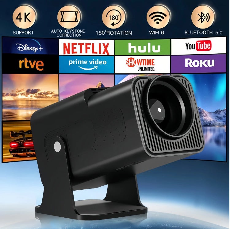 Proiettore Portatile 4K 1080P FHD con WiFi 6,Controllo Duale e Supporto ...