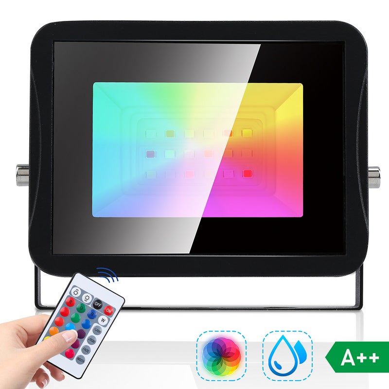 Projecteur à LED RGB Spot extérieur Dimmable Projecteur LED RGB 20W RGB ...
