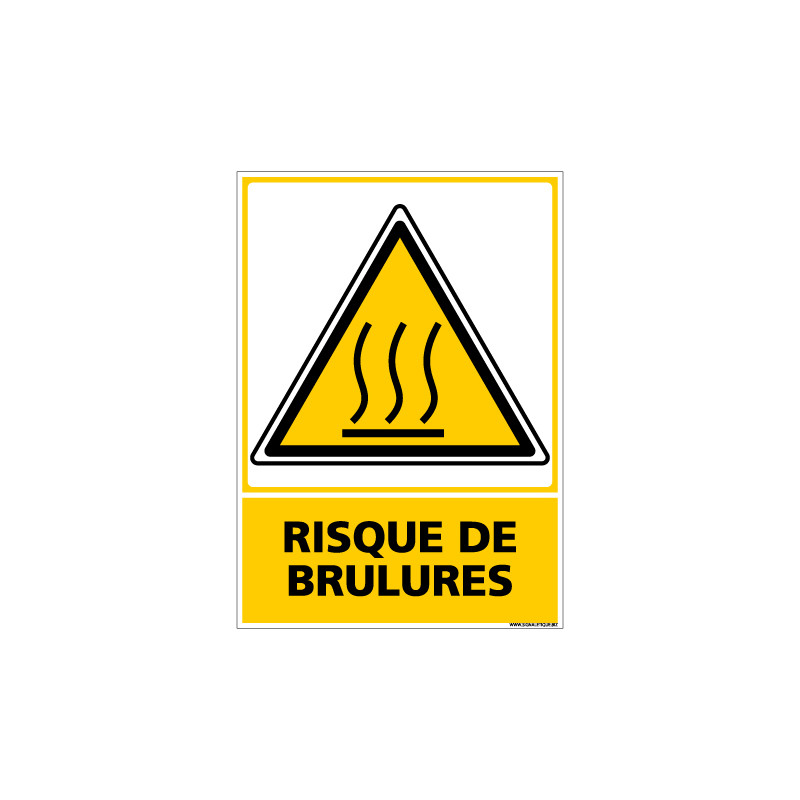 Panneau RISQUE DE BRULURES (C0675) 150 x 210 mm Matière Adhesif | Leroy Merlin