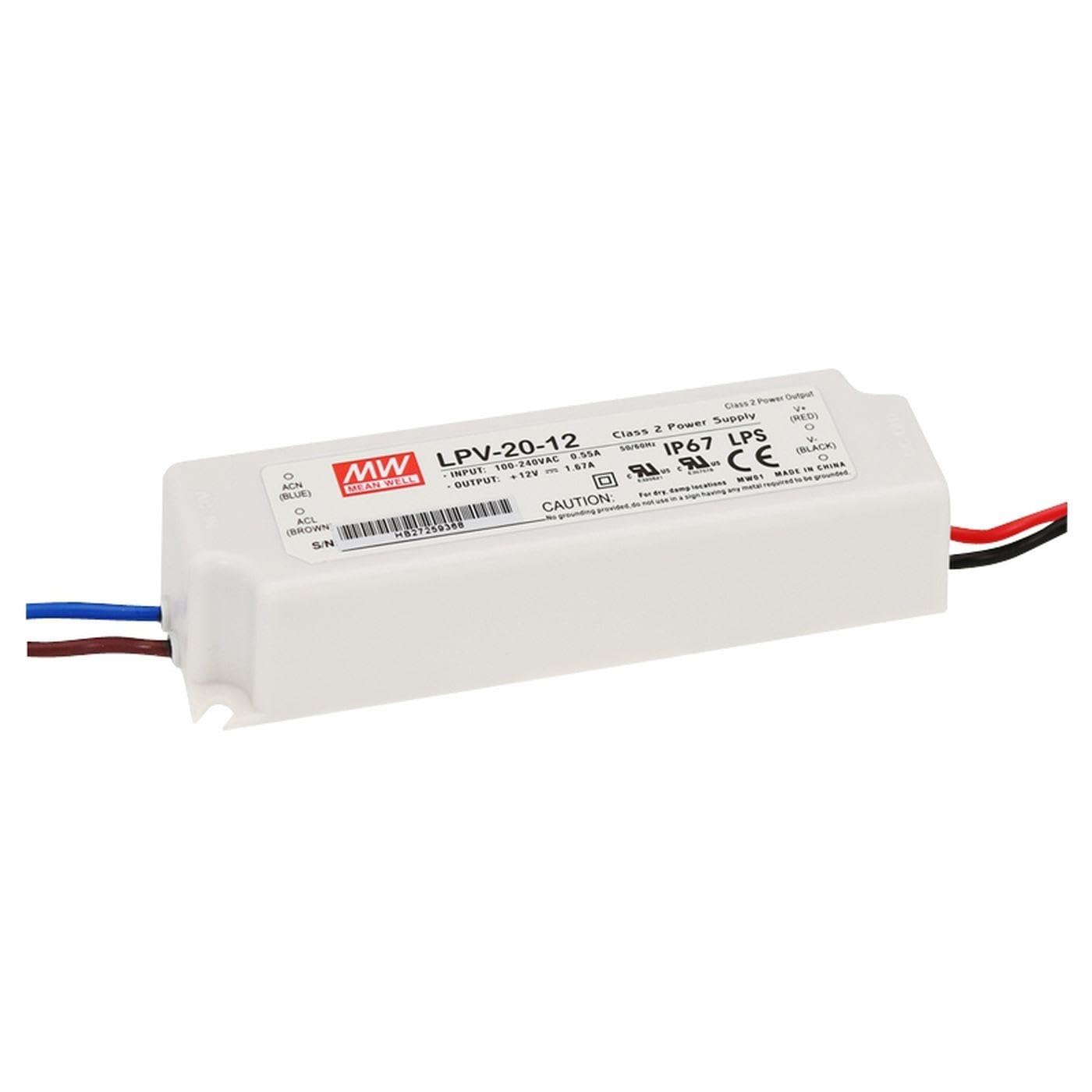 Alimentatore a LED, 20 W, 24 V, 0,84 A, MeanWell, LPV-20-24 ...