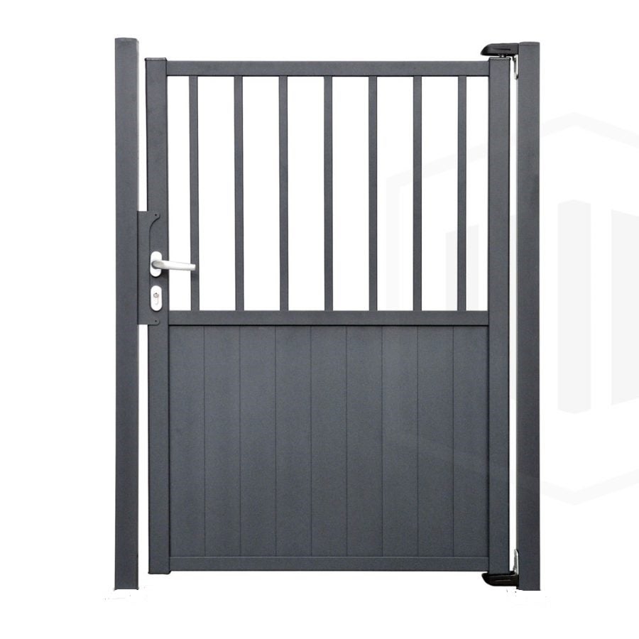 Portillon aluminium semi ajouré Haut 120 x Larg 100 cm - Gris 7016 ...