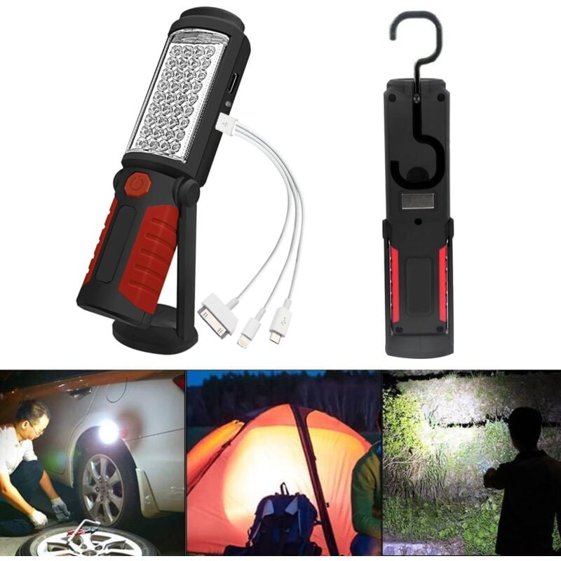 Lampe d'inspection Lampe LED Rechargeable, Lampe de Travail LED ...