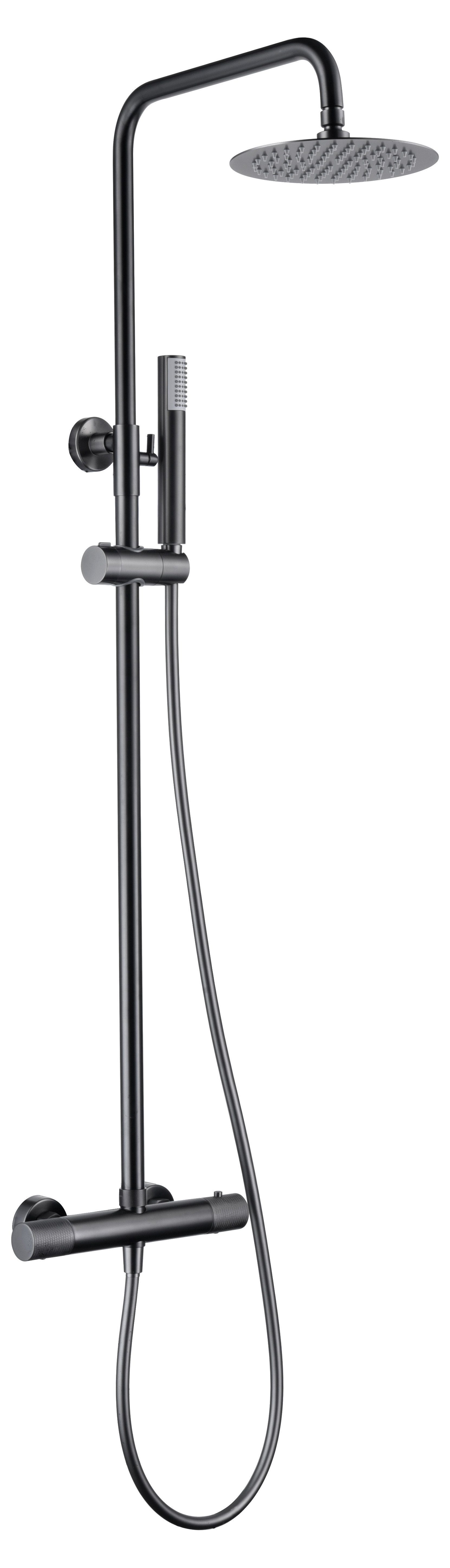 Ensemble barre de douche thermostatique extensible - Colonne de douche avec douchette, poignée ...