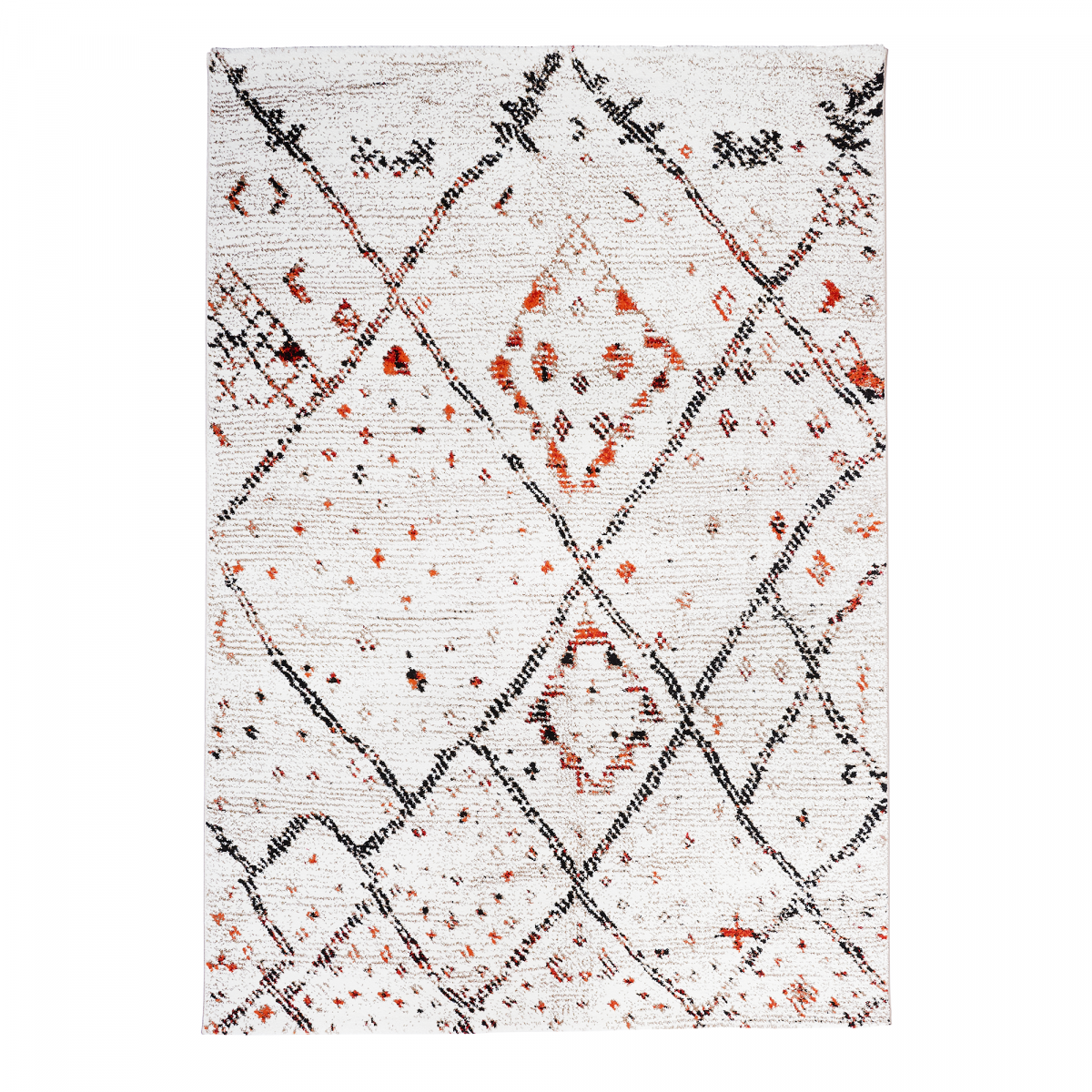 Tapis berbère 200x290 tissé motifs tribaux MORYLA crème | Leroy Merlin